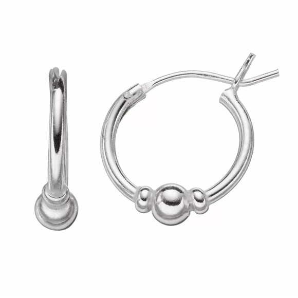 Accessories | Nwt Sterling Silver Ball Hoop Earrings | Poshmark